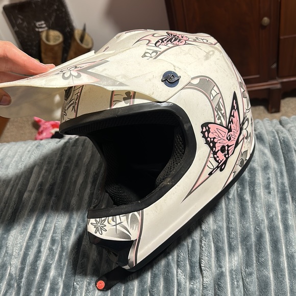 slmoto | Other | Slmoto Pink Butterfly Youth Helmet Dot Offroad Street ...